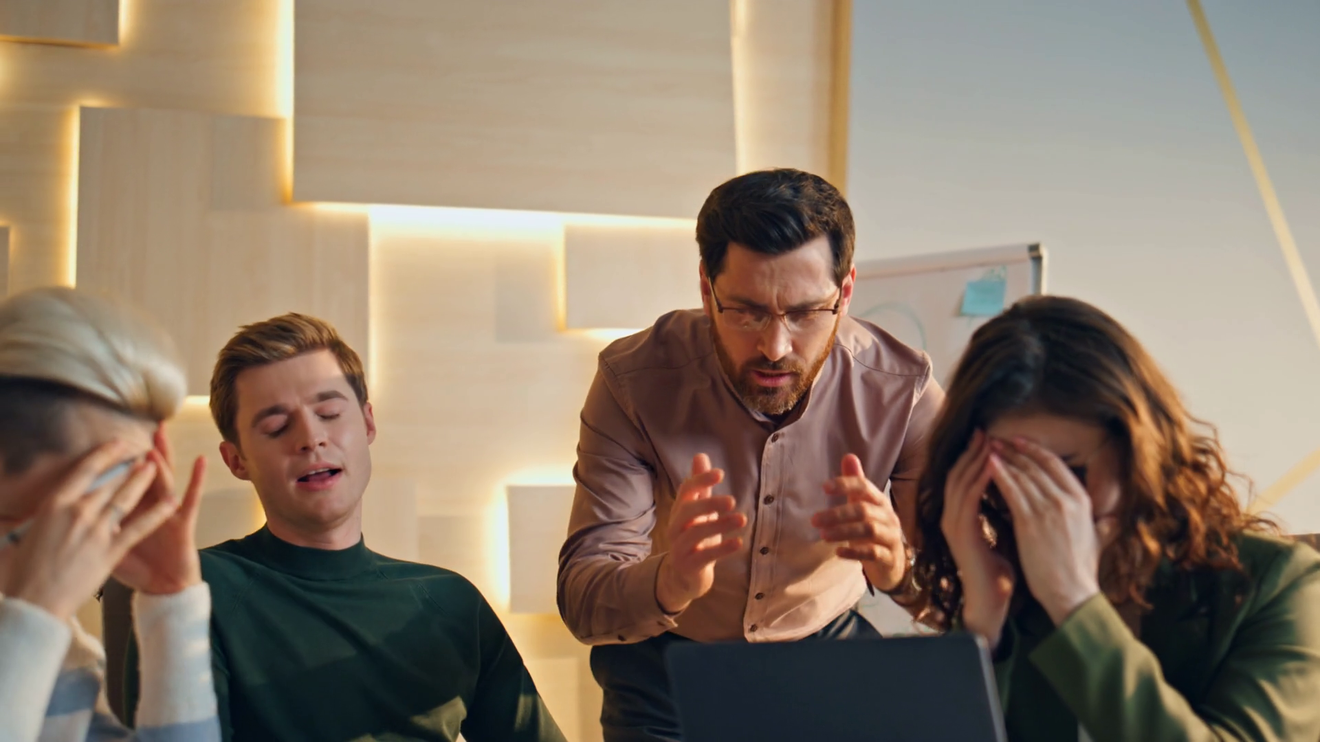 Stressed Boss Arguing At Team Meeting In Stock Footage SBV-347617311 ...