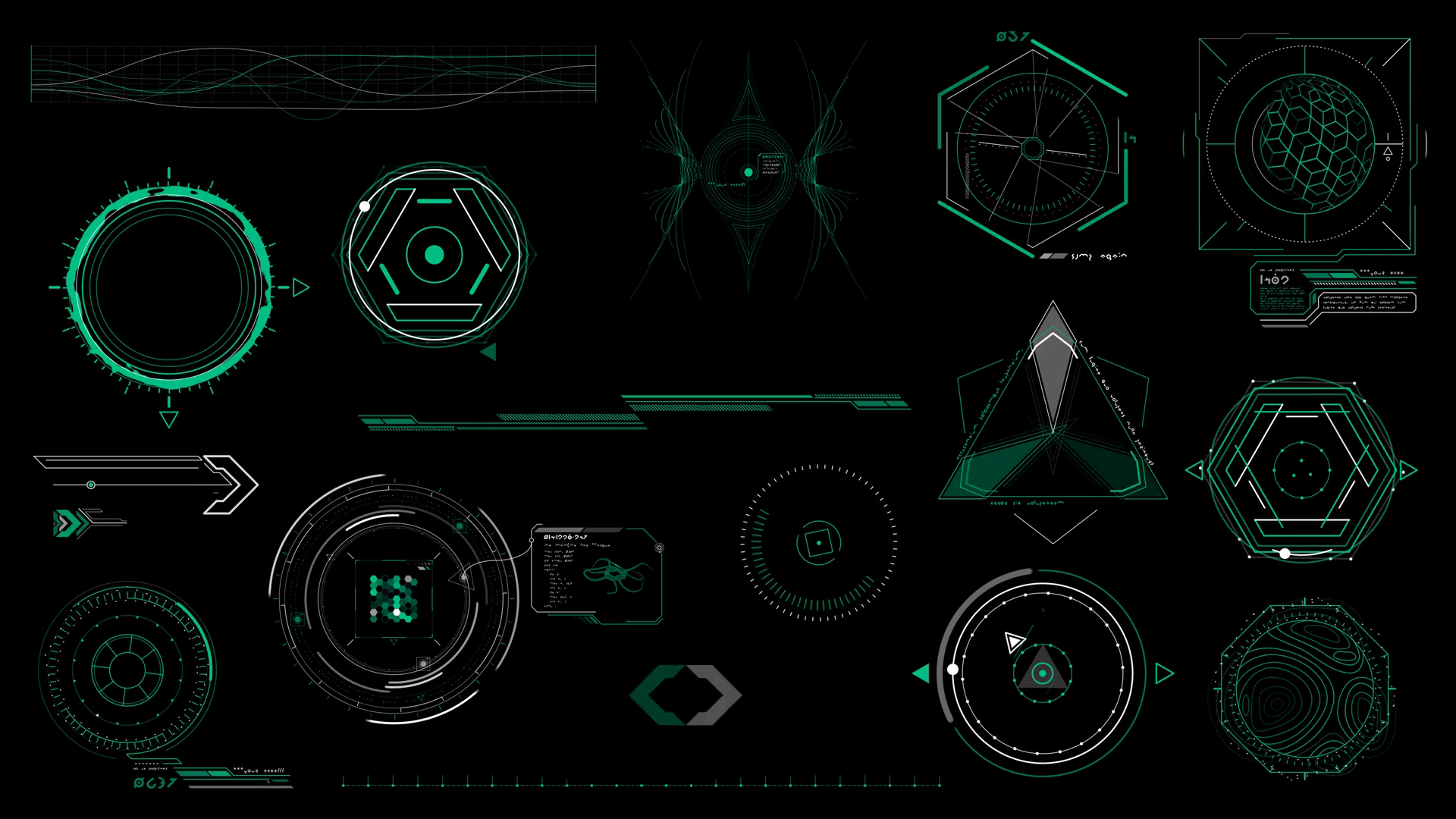 A Set Of Hud Elements In Sci-fi Style On Stock Footage SBV-347726638 ...