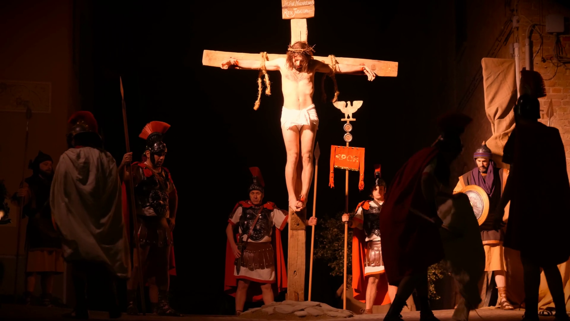 The Crucifixion Roman Soldiers Divided Jesus Stock Footage SBV ...