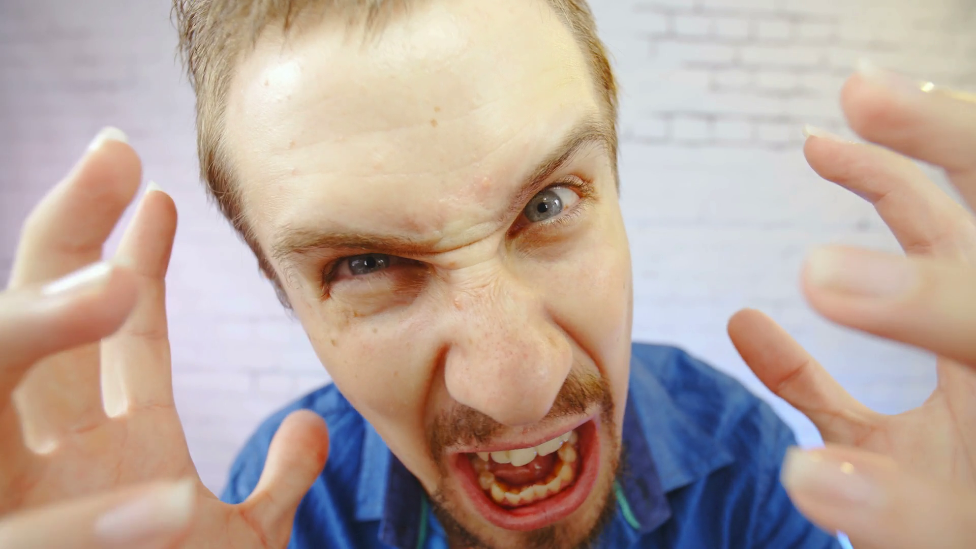 Person Going Crazy Into Camera Lens In Slow Stock Footage SBV-352793526 ...