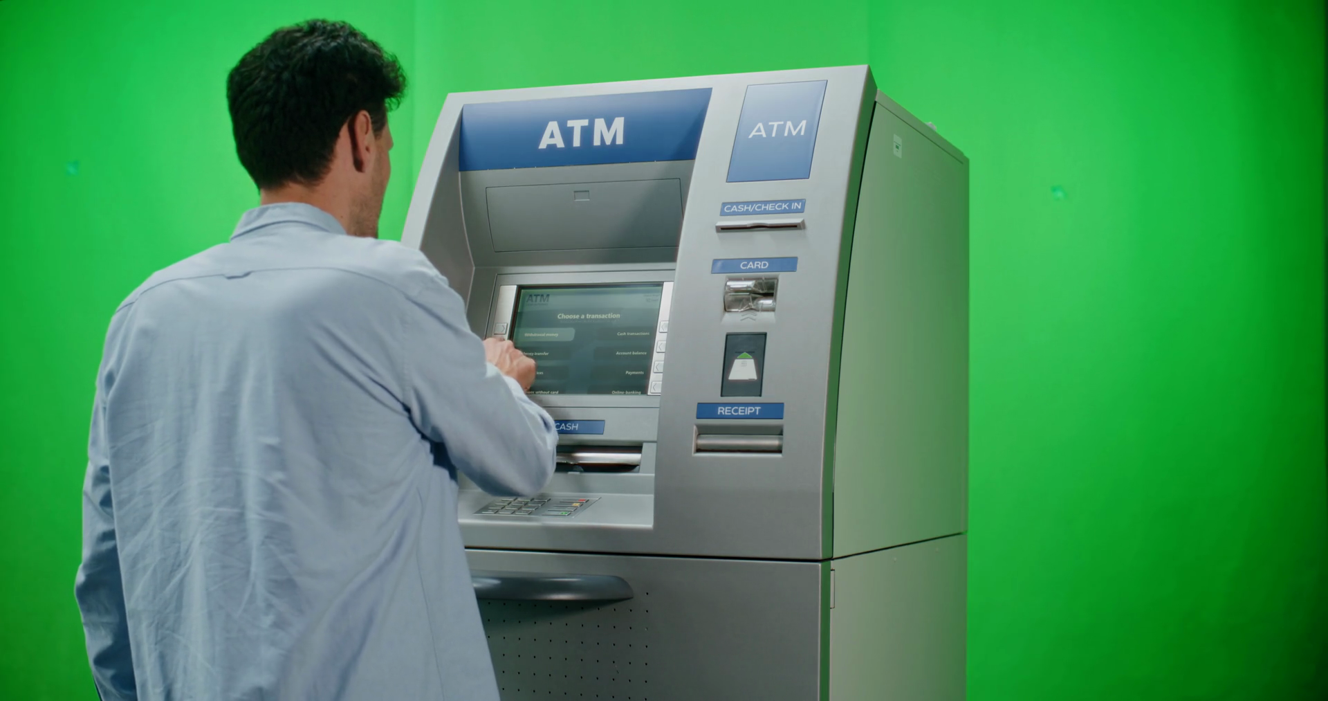Atm Machine On Green Chroma Key Background: Stock Footage SBV-352171514 ...