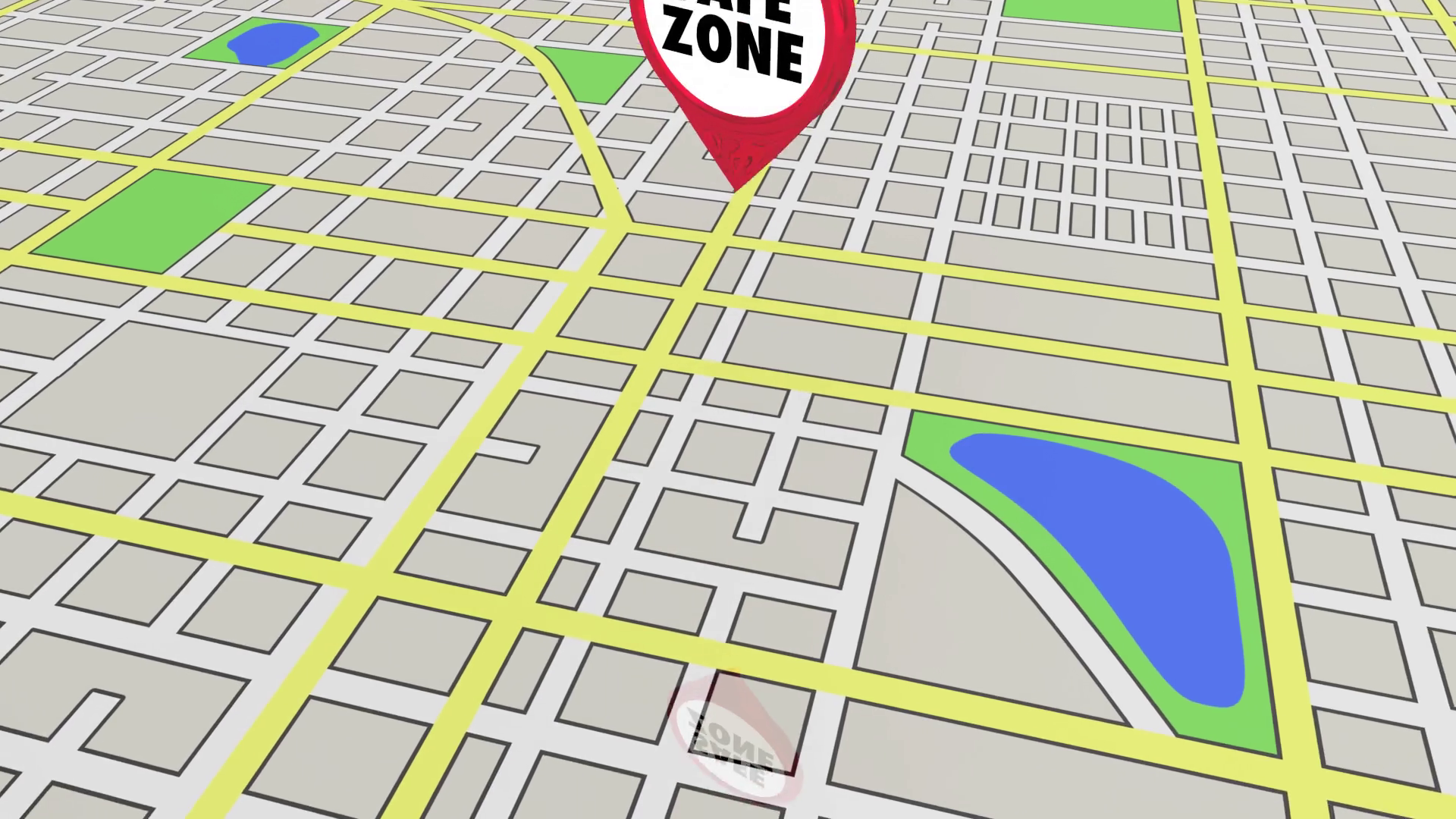 Safe Zone Danger Free Safety Location Map Stock Motion Graphics SBV ...