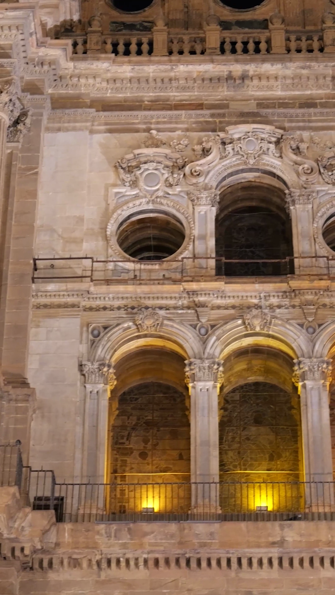 Malaga Cathedral Illuminated During Dark Stock Footage SBV-353203426 ...