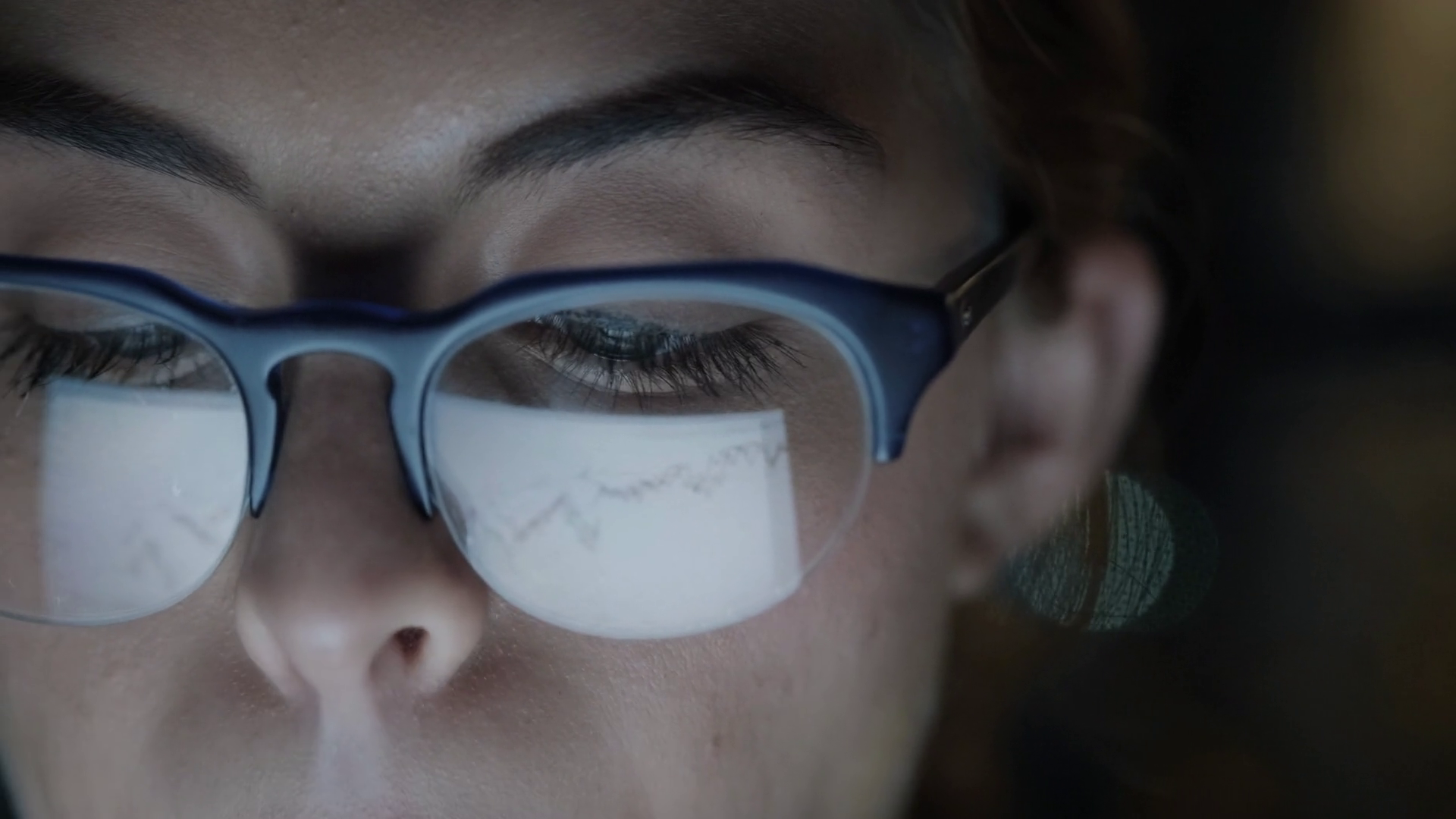 Computer Screen Reflection In Eyeglasses Stock Footage SBV-329525356 ...