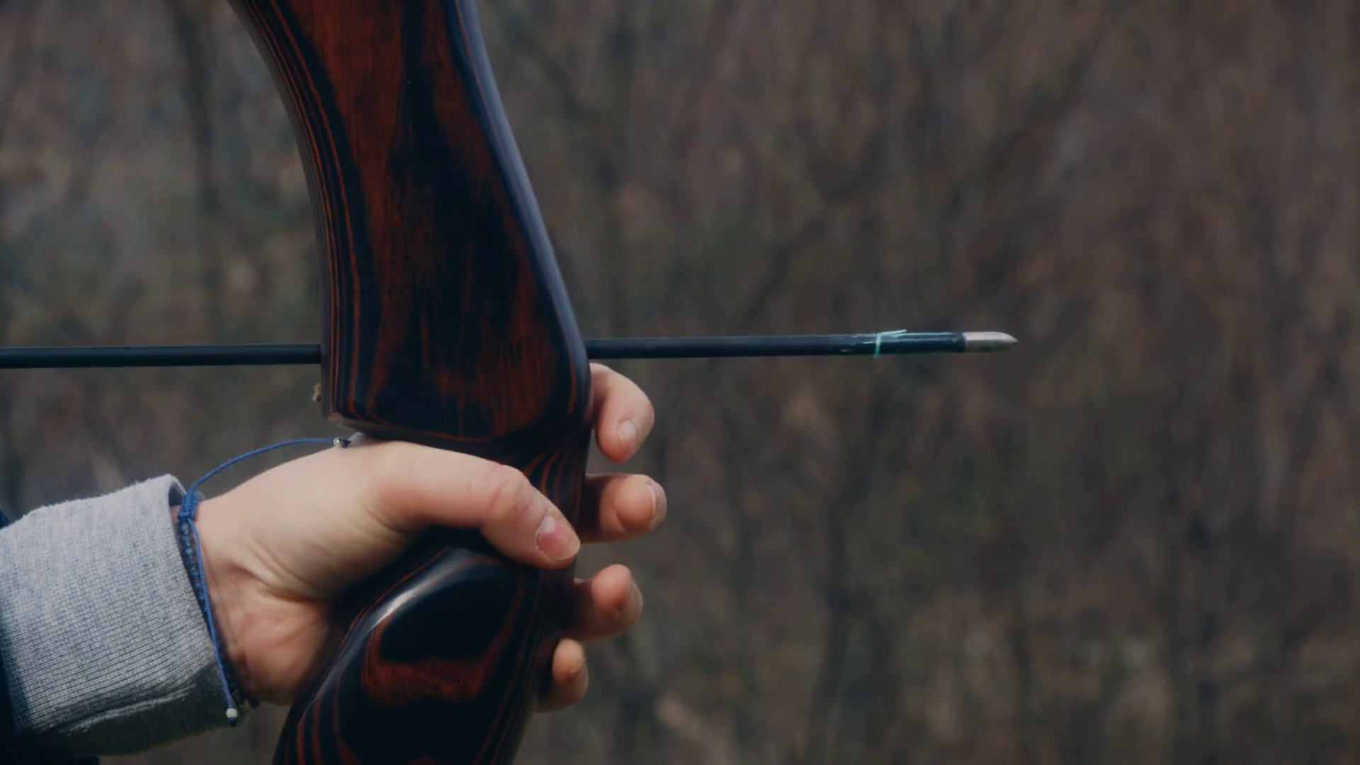 Archery Woman Shoots Arrow From Bow Close Up Stock Footage SBV ...