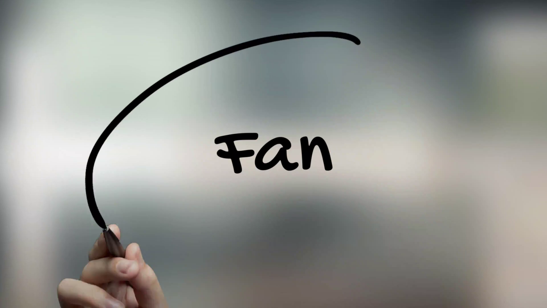 Fan Handwriting With Black Marker On Glass Stock Footage SBV-353057009 ...