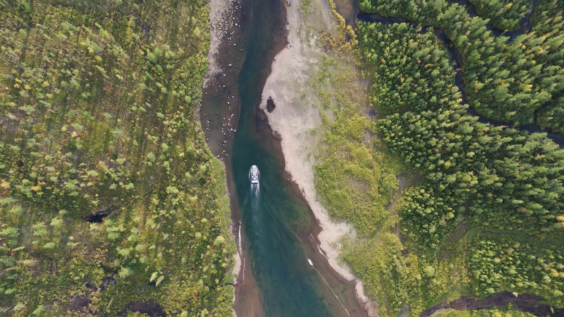 Aerial View Of Tight River Corridor Winding Stock Footage SBV-352940179 ...
