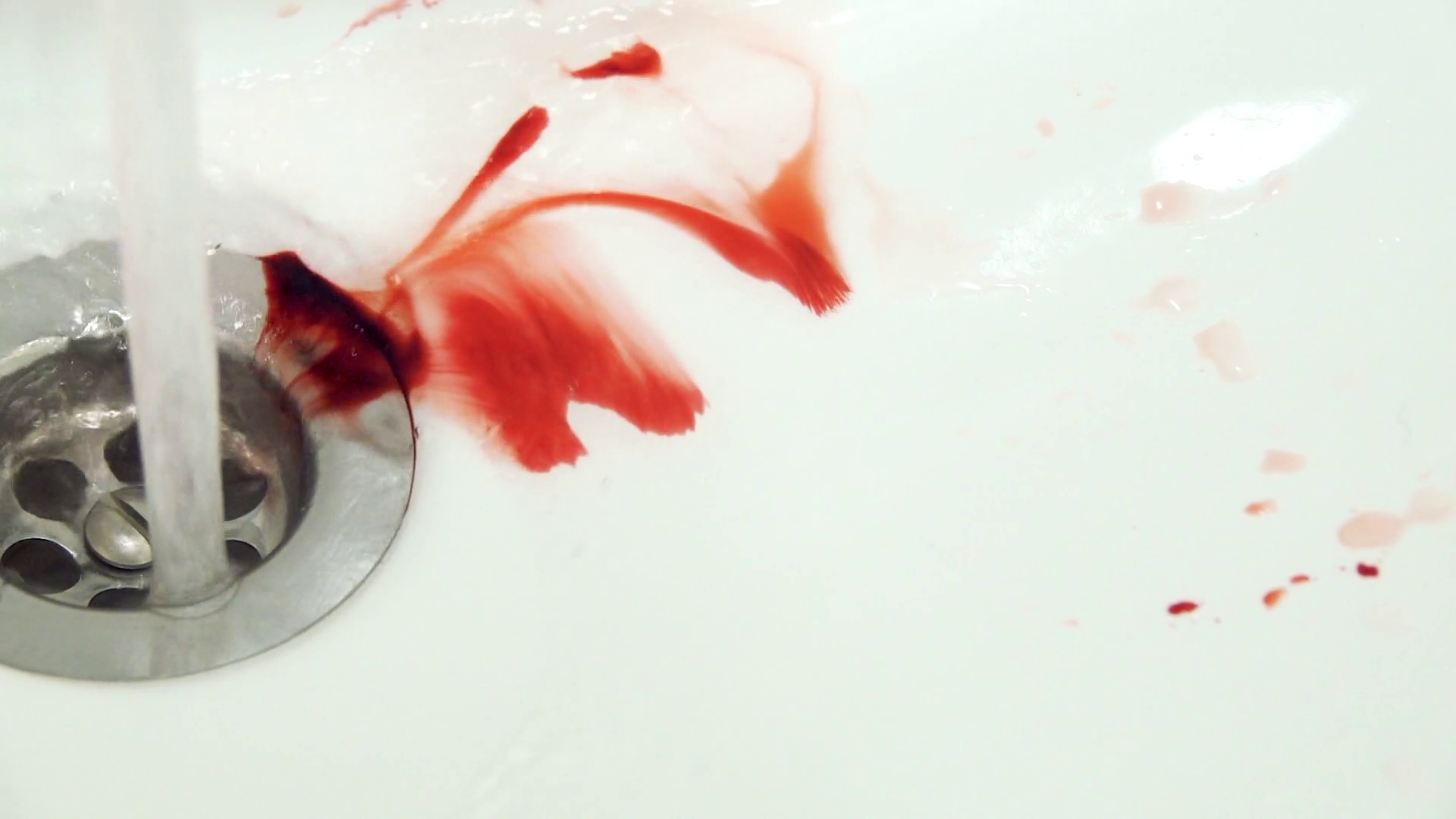 Washing Blood In Sink In Slow Motion Stock Footage SBV-348387963 ...