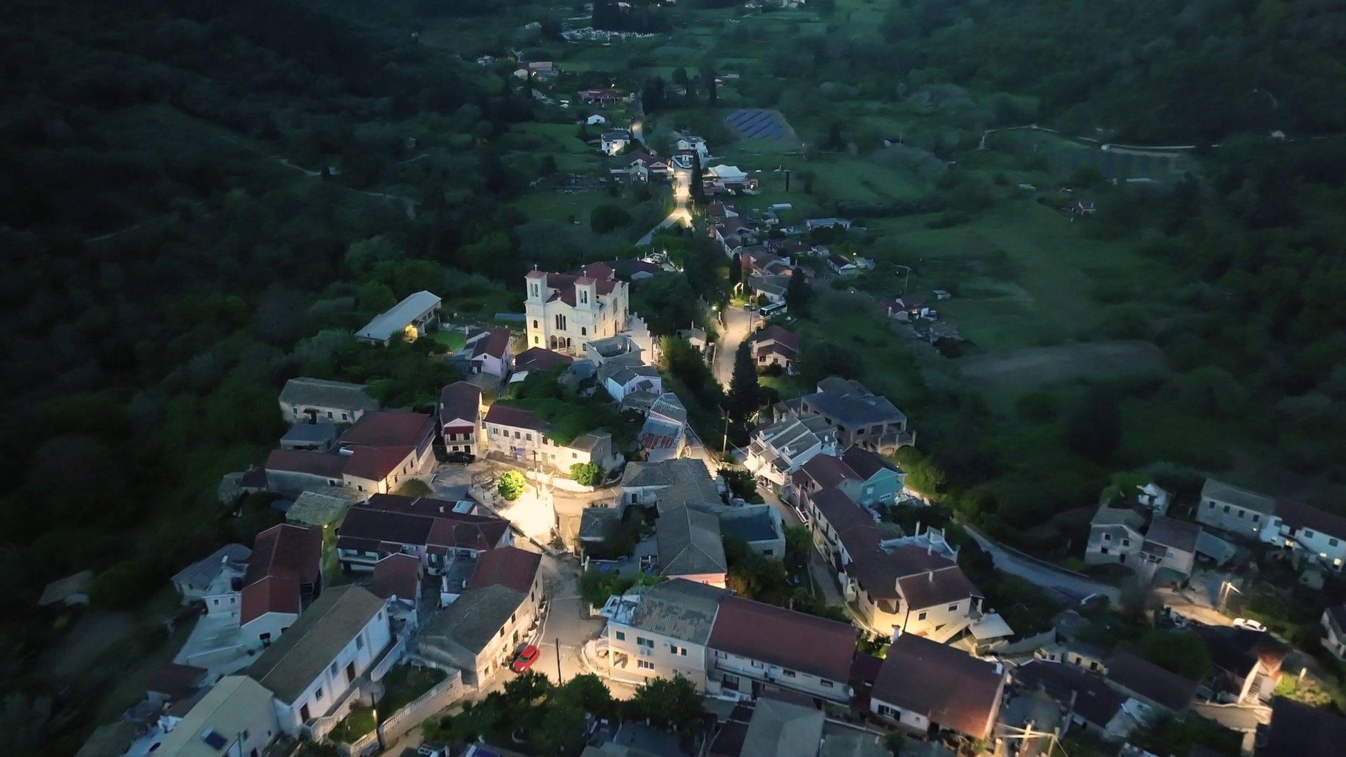 Magoulades Village Corfu Greece: Aerial View Stock Footage SBV ...