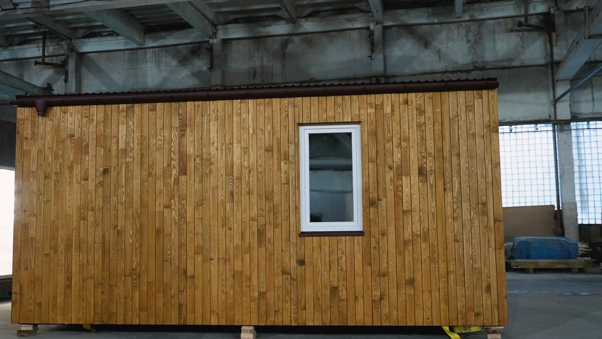 Wooden Modular House Inside Factory Stock Footage SBV-352035887 ...