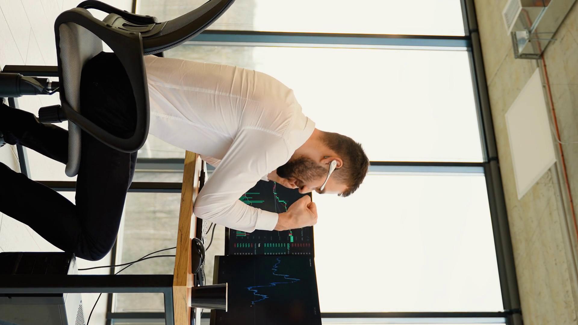 Happy Stock Trader Is Working Pc Indoors Stock Footage SBV-352935439 ...