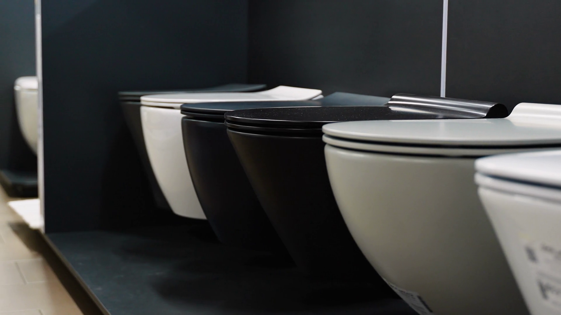 Ceramic Toilet Bowls Of Different Types Stock Footage SBV-352934385 ...