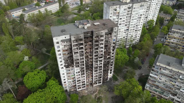 Kyiv Building War Damage Stock Footage: Royalty-Free Video Clips ...