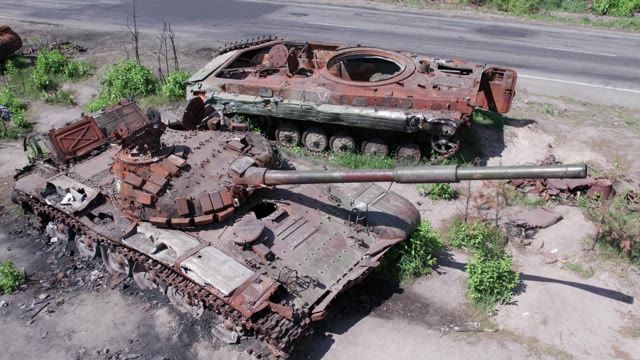 Abandoned Military Vehicles Road Stock Footage: Royalty-Free Video ...