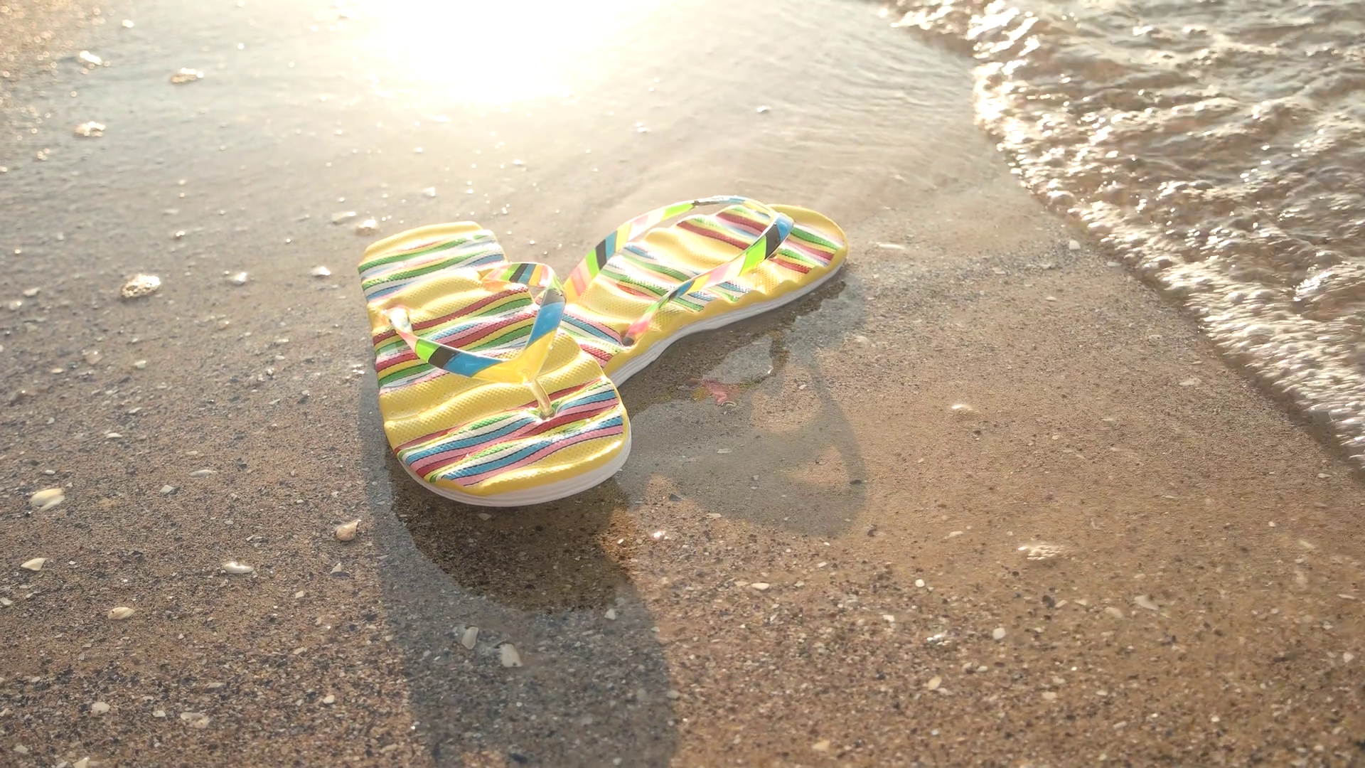 Flip Flops Floating Sea Water Sunlight Stock Footage SBV-314466532 ...
