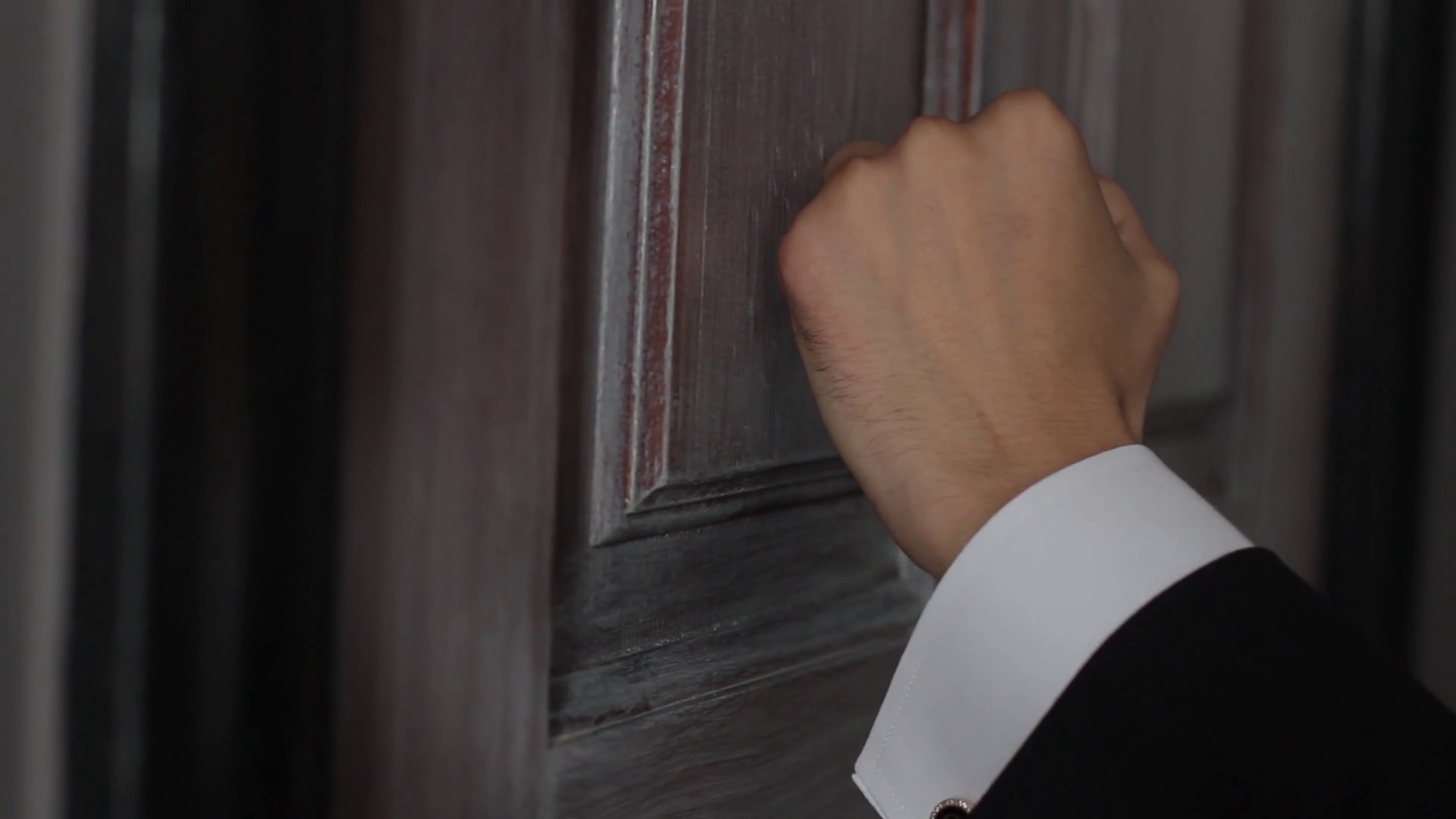 Man Knocks With Fist In Door Man Late Event Stock Footage SBV-316829140 ...