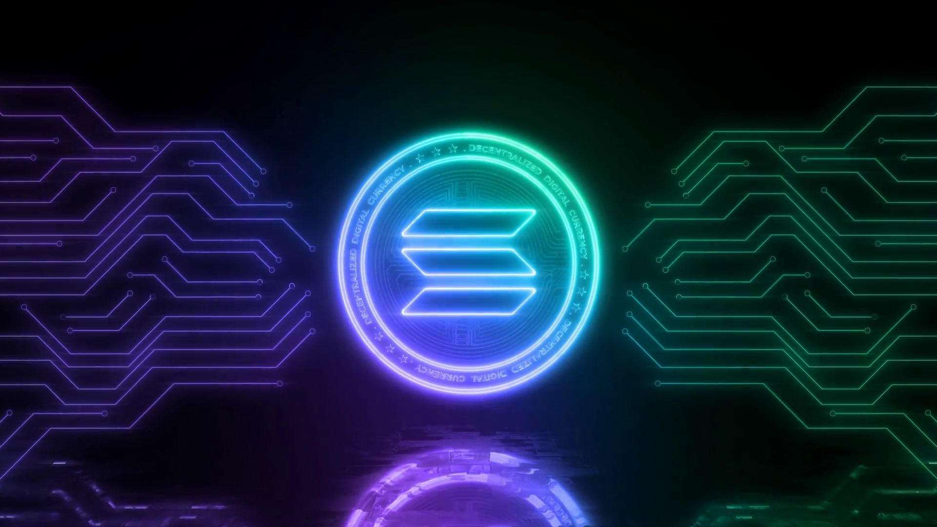Neon Glowing Solana Symbol Cryptocurrency Stock Motion Graphics SBV ...
