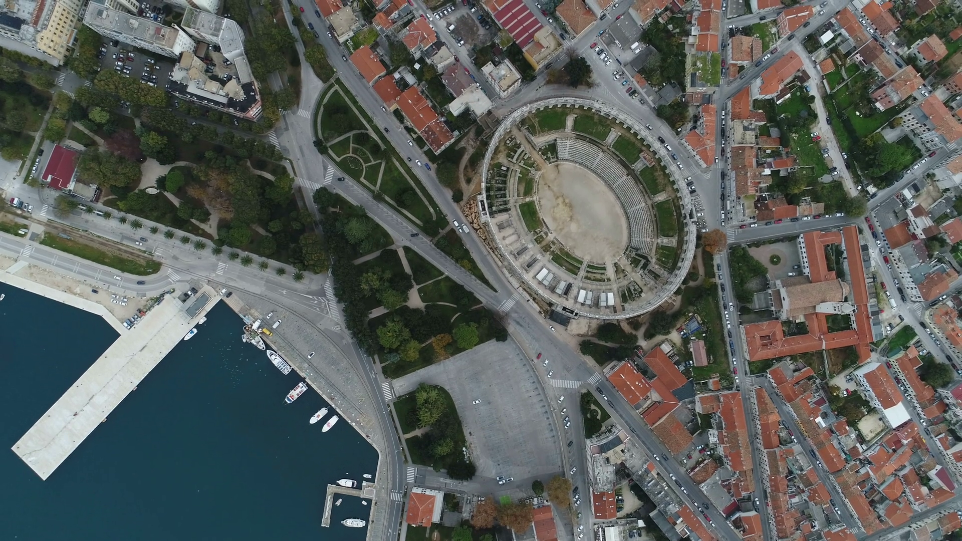 Overhead Aerial View Of Circular Stock Footage SBV-352406131 - Storyblocks