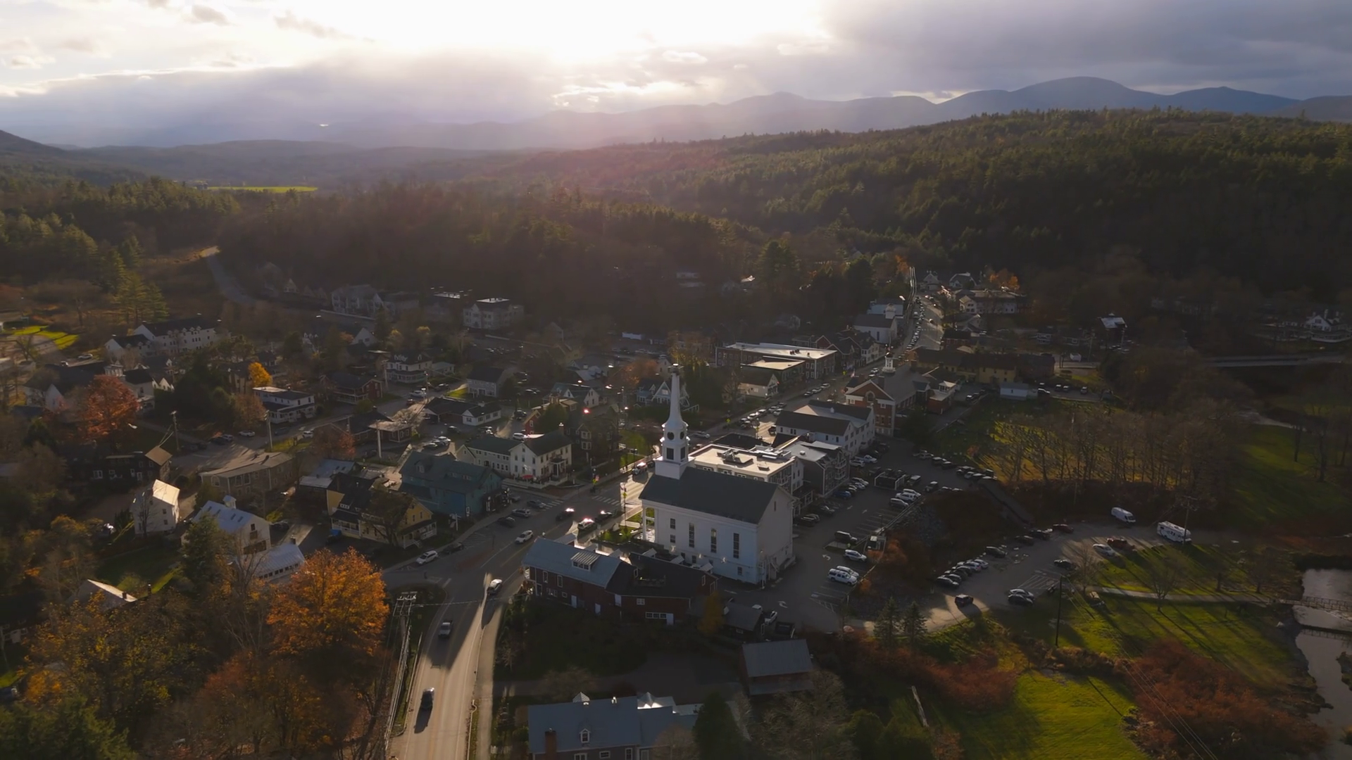 Aerial View Of Stowe Vermonts Stunning Stock Footage SBV-351952730 ...