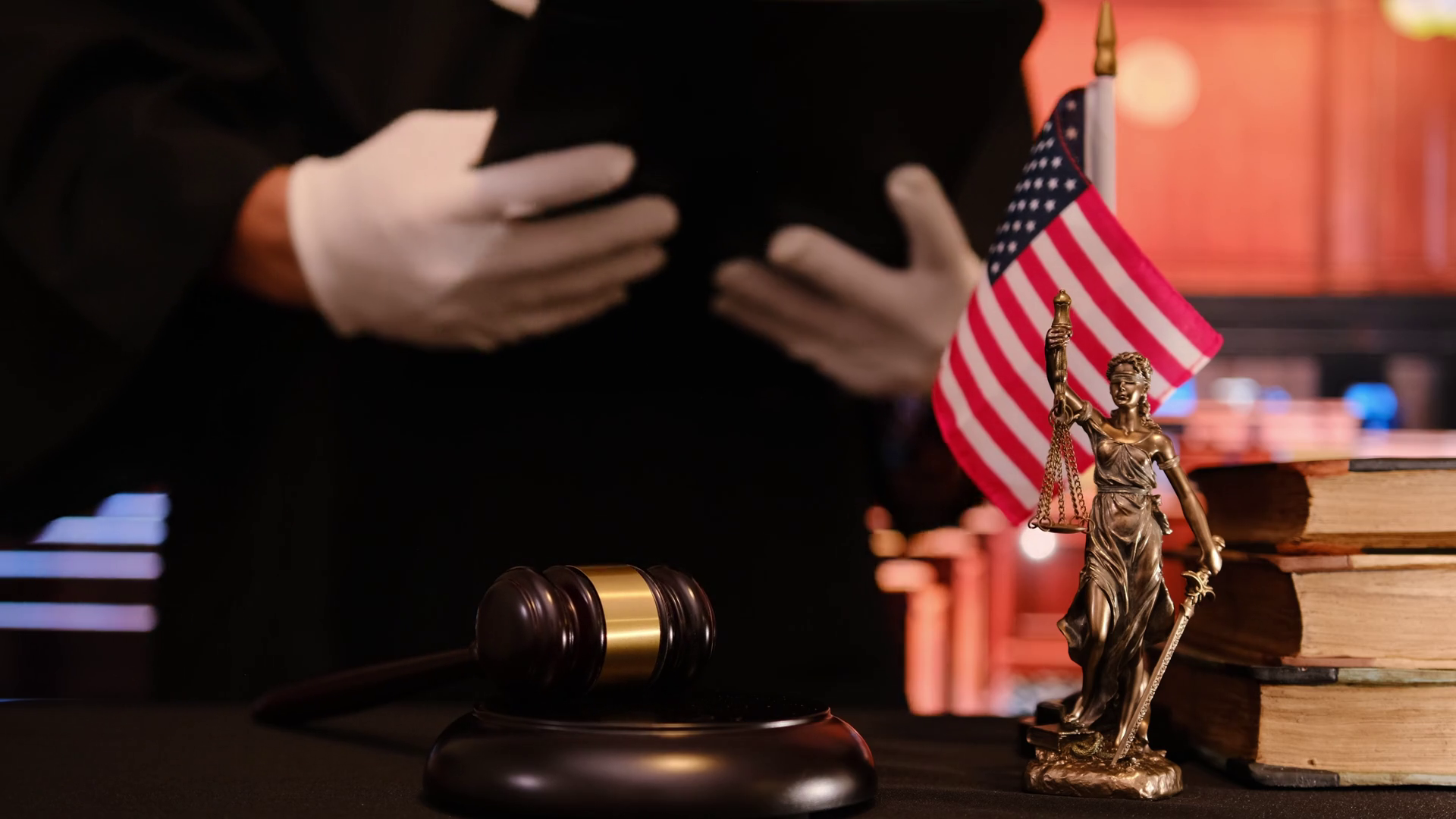 Judge In Traditional Robe Holding Document Stock Footage SBV-353218045 ...