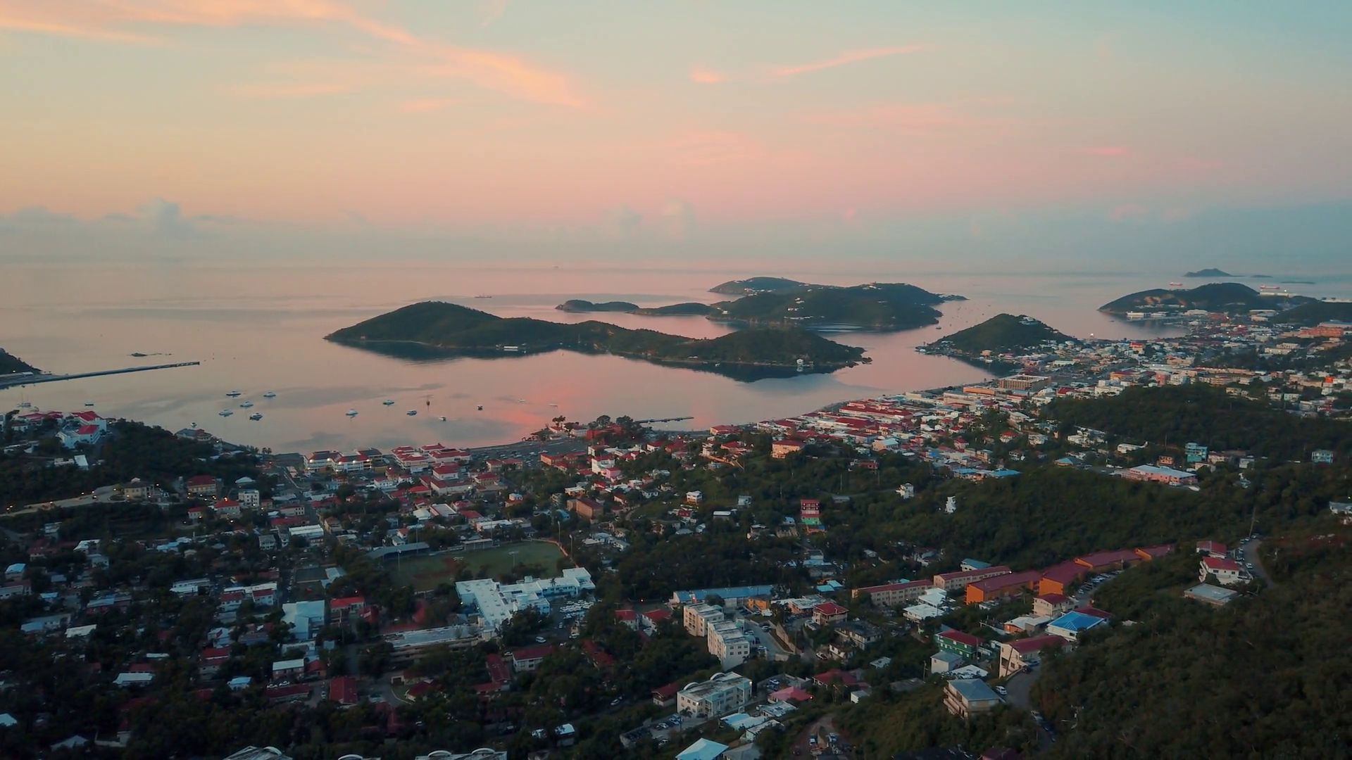 Classical View Of St Thomas With Bay Houses Stock Footage SBV-352606835 ...
