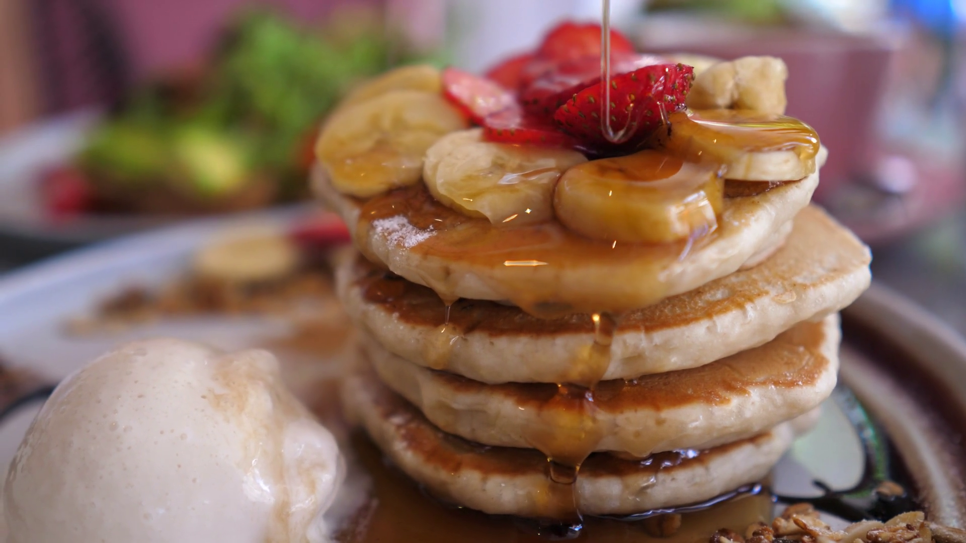 Tender Pancakes Being Poured With Syrup Stock Footage SBV-348661482 ...