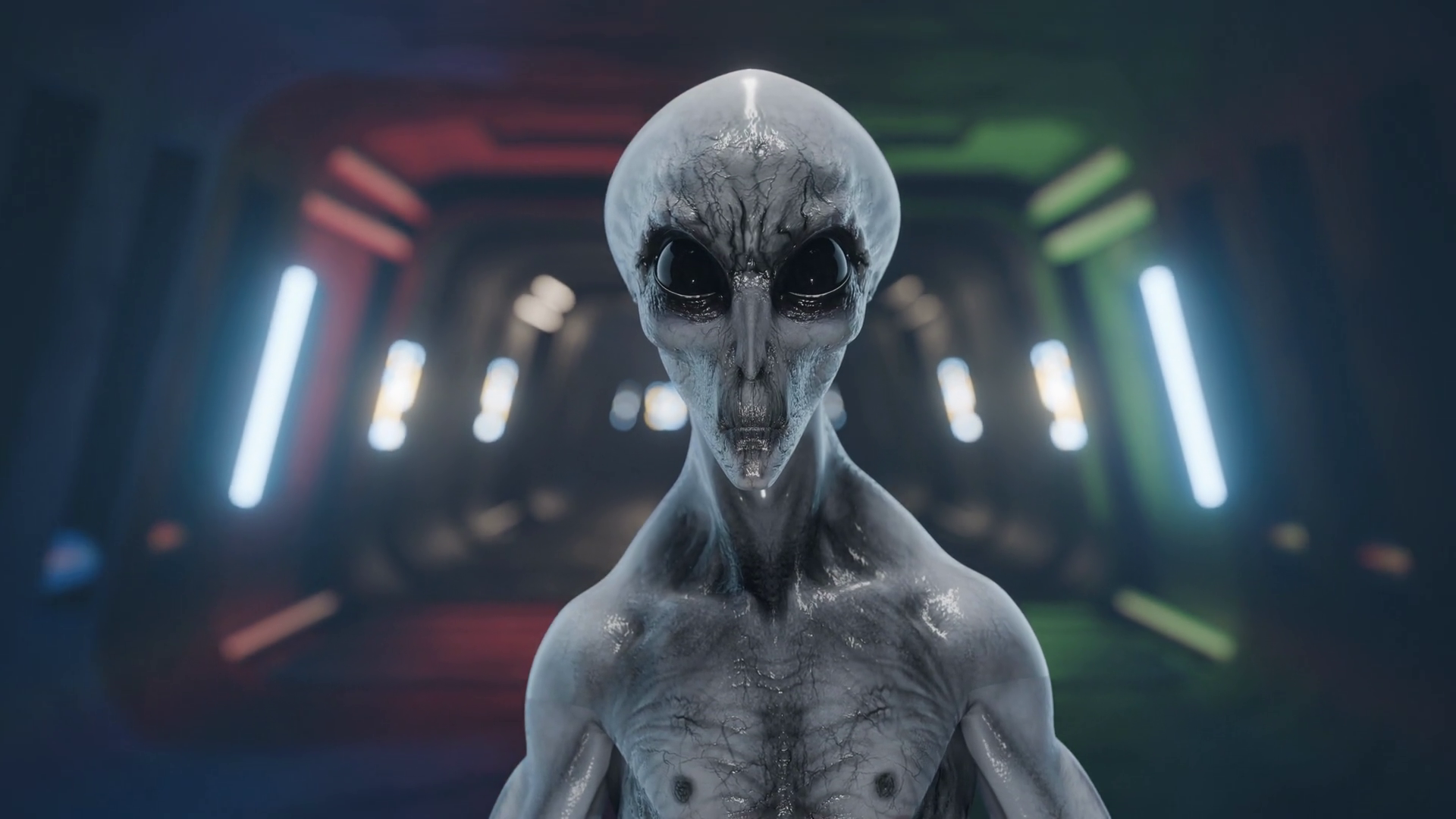 A Grey Alien Looking At Camera With Dolly Stock Motion Graphics SBV ...