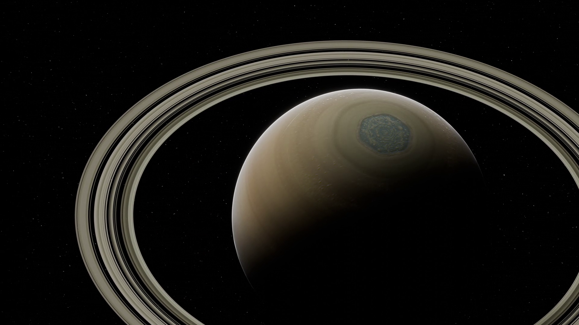 Saturn With Rings View Of Polar Region Stock Motion Graphics SBV ...