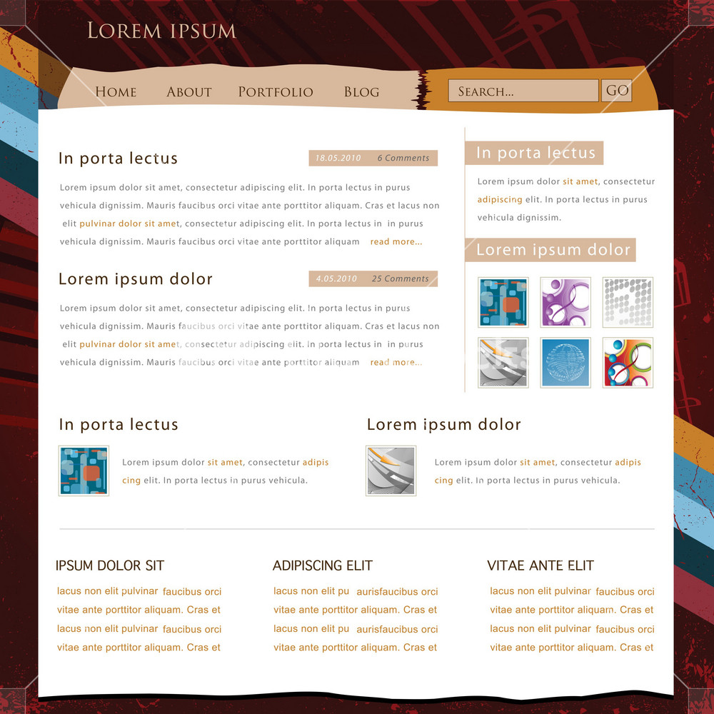 Retro Website Template Vector Illustration Royalty-Free Stock Vector ...